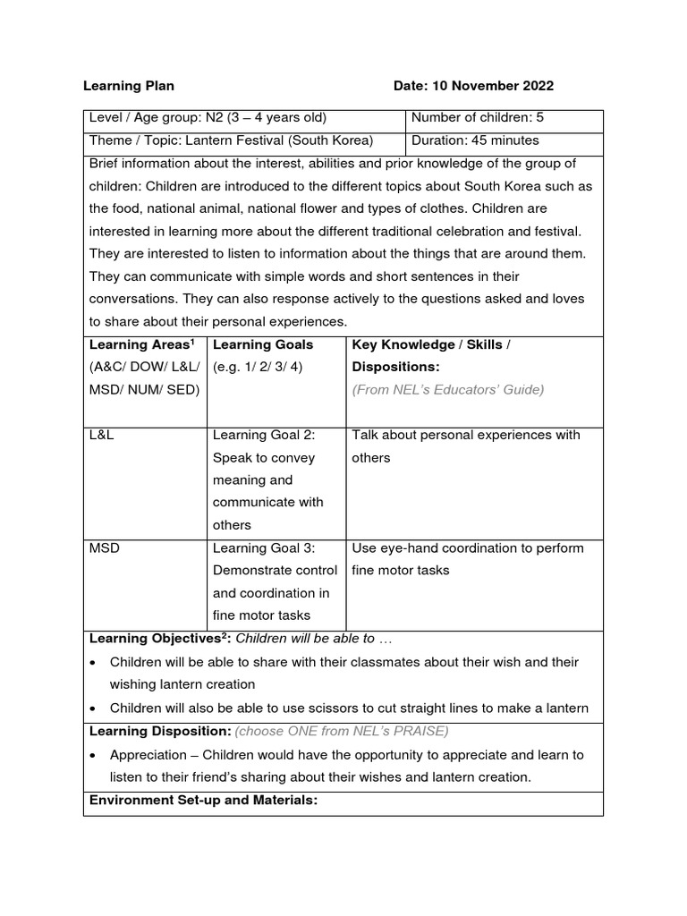 language literacy lesson plan | PDF | Cognitive Science | Learning