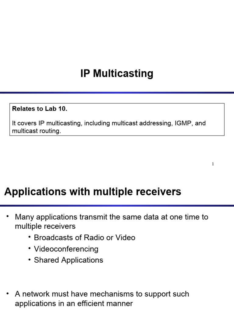 module21-mcast | PDF | Multicast | Internet Protocols