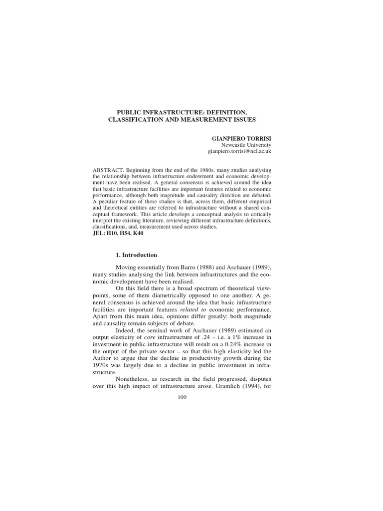 Definition Infra | PDF | Infrastructure | Economic Growth