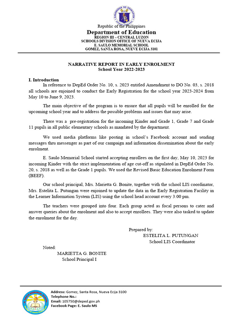 Accomplishment Early Enrolment 2023-2024 | PDF | Computing
