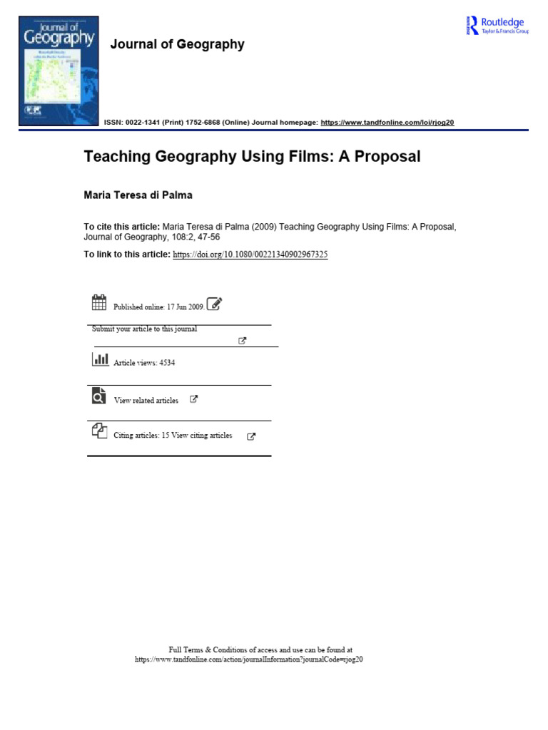 4.teaching Geography Using Films A Proposal | PDF | Knowledge | Perception
