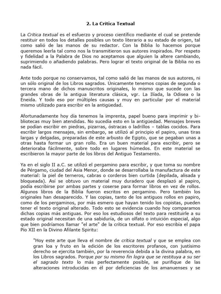 V 2 La Crítica Textual | Descargar gratis PDF | Crítica textual | Biblia V 2 La Crítica Textual | Descargar gratis PDF | Crítica textual | Biblia