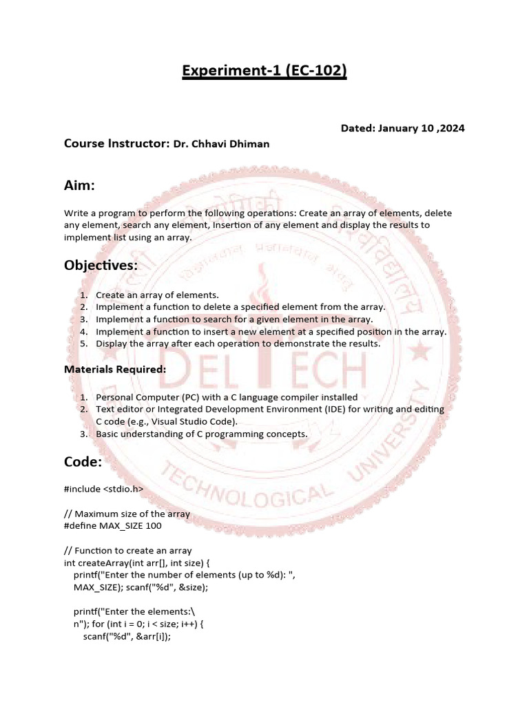 Experiment 1 | PDF | Control Flow | C (Programming Language)
