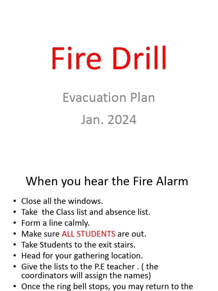 Fire Drill 2023 - 2024 | PDF