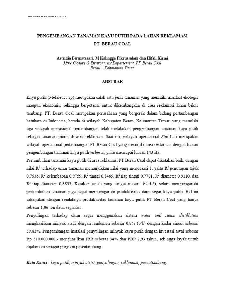 Paper Kayu Putih Rev MKF | PDF