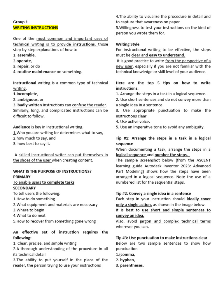 Writing Instructions | PDF | Ambiguity