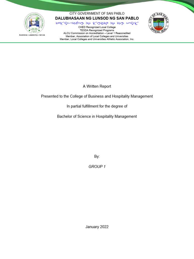 Written Report Sample | PDF | Philippines