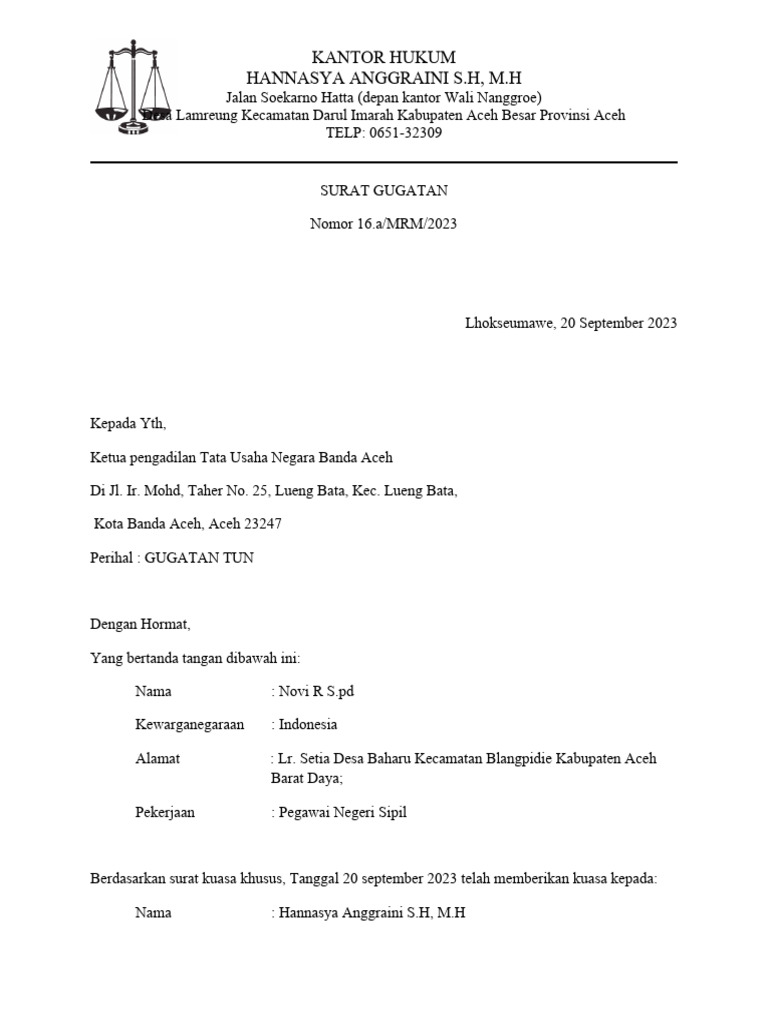 Gugatan TUN PNS Aceh Barat Daya | PDF