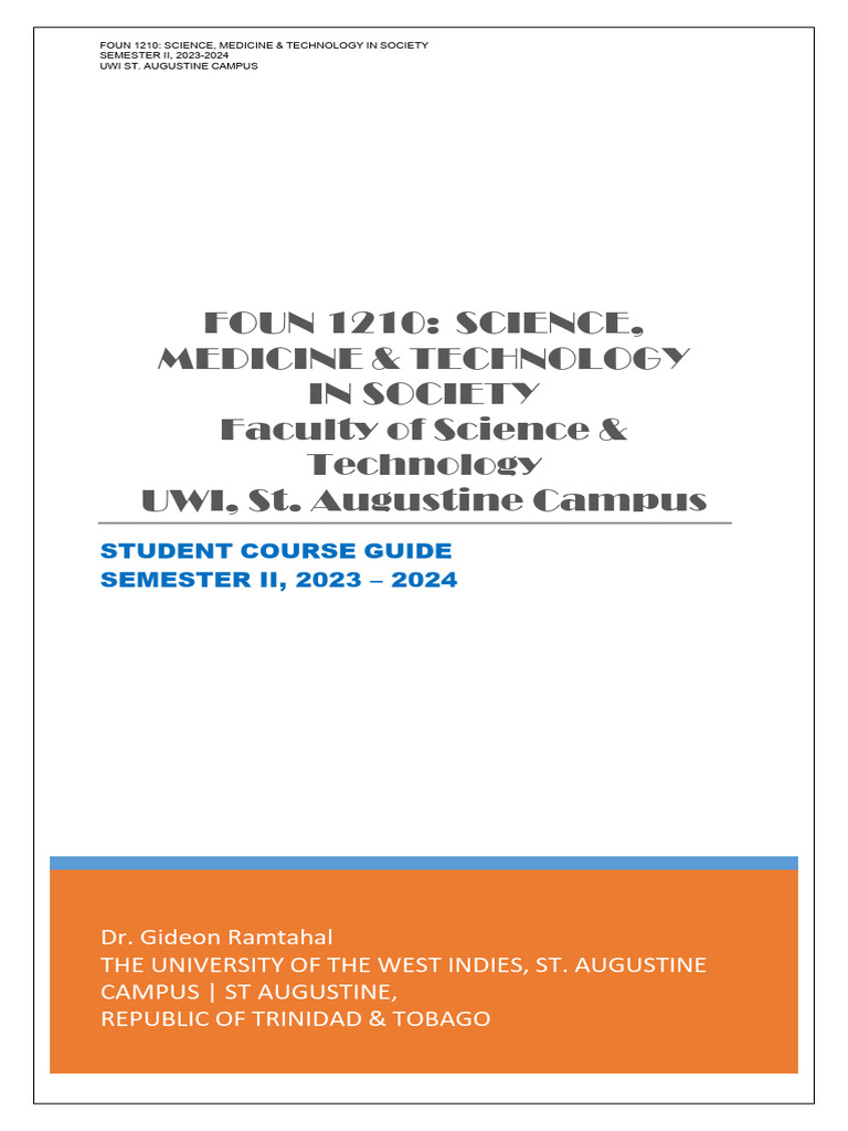 FOUN 1210 Student Course Guide SEM 2 2023 - 2024 | PDF | Science | Scientific Method