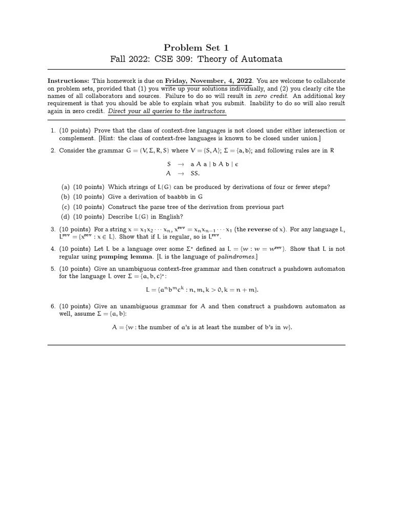 Pset 2 ToA Fall 2022 221019 140714 | PDF