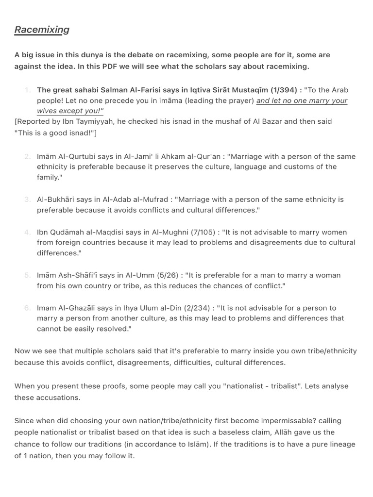 Race Mixing | PDF | Religious Faiths | Sharia