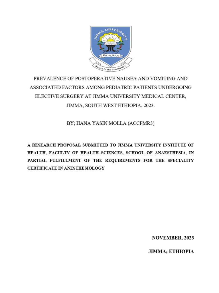 Dr. HanFirst Draft Proposal Pedi | PDF | Surgery | Anesthesia