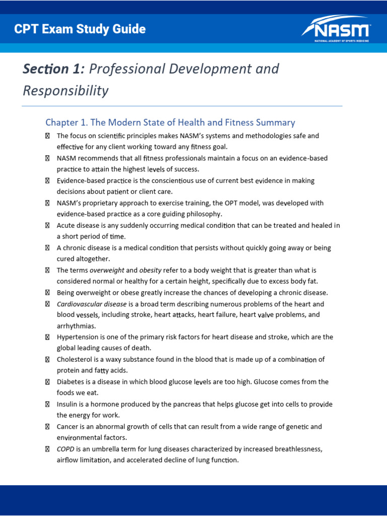 Nasm Cpt7 Study Guide | PDF
