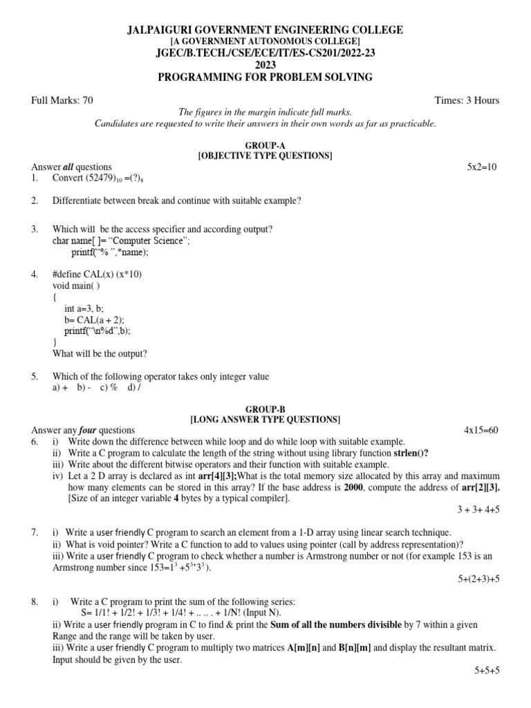 Jalpaiguri Reserch Paper | PDF | C (Programming Language) | Pointer ...