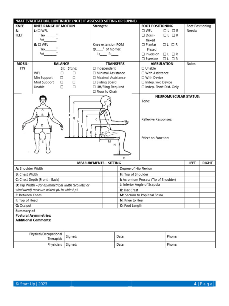 Start Up Seating-and-Mobility-Evaluation | PDF | Anatomical Terms Of ...