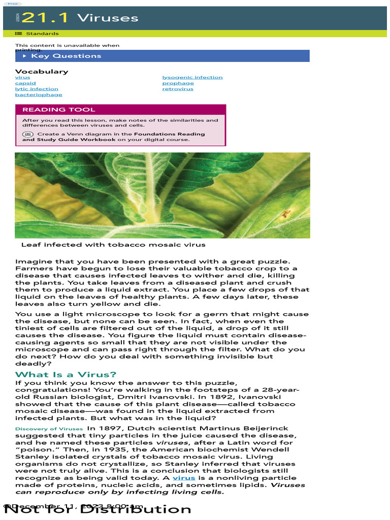 Biology Savvas 21.1 | PDF | Virus | Bacteria