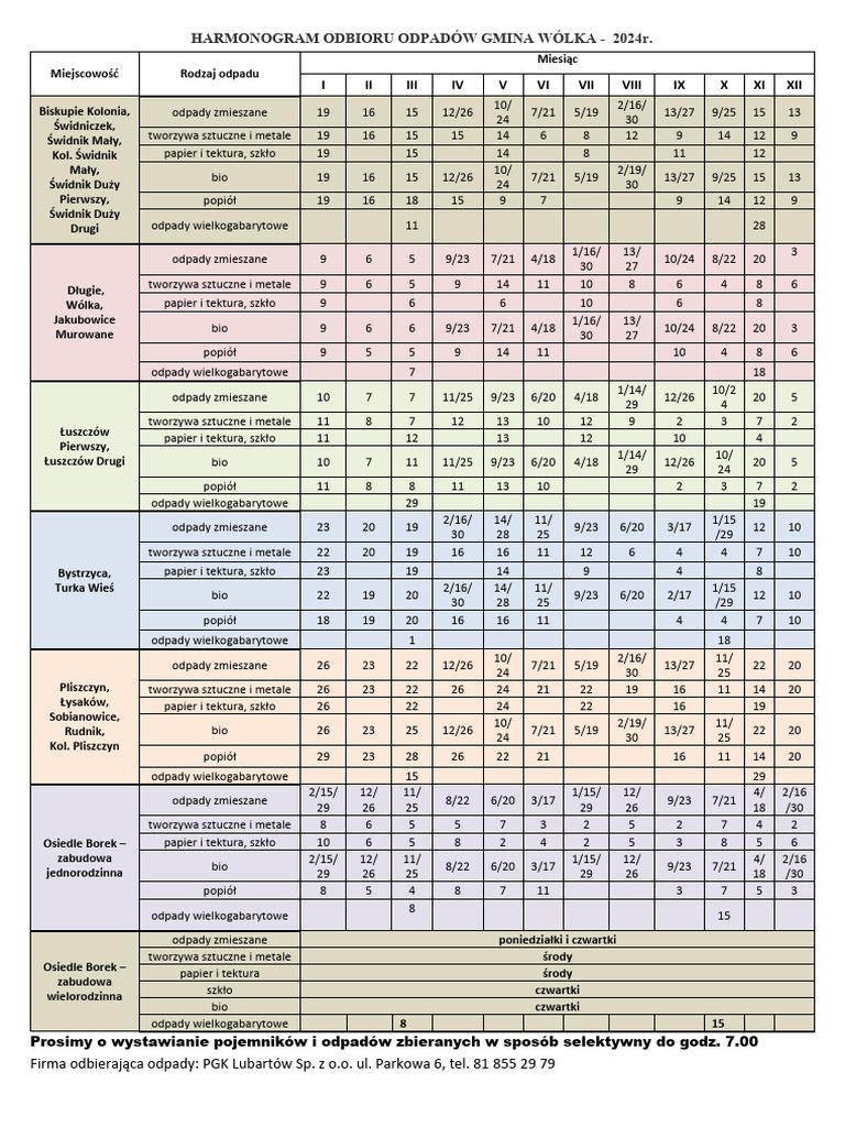 Harmonogram 2024 | PDF