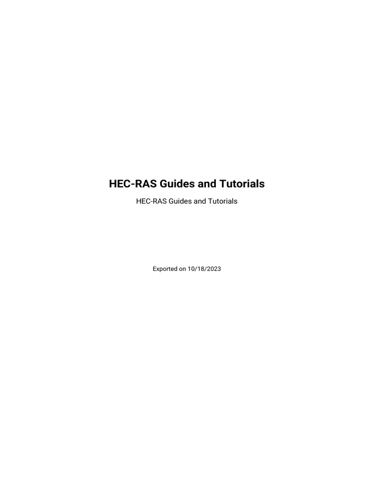 HEC-RAS Guides and Tutorials-V6.4.1 | PDF
