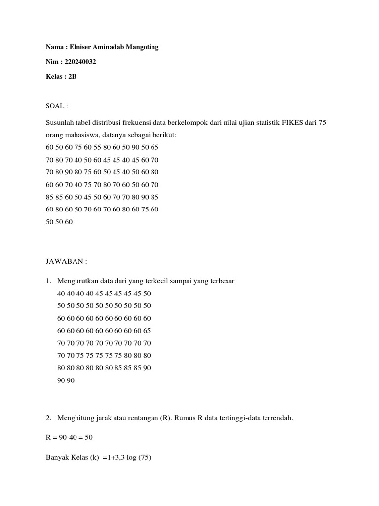 Tugas 2 Biostatistik Elniser Aminadab Mangoting | PDF