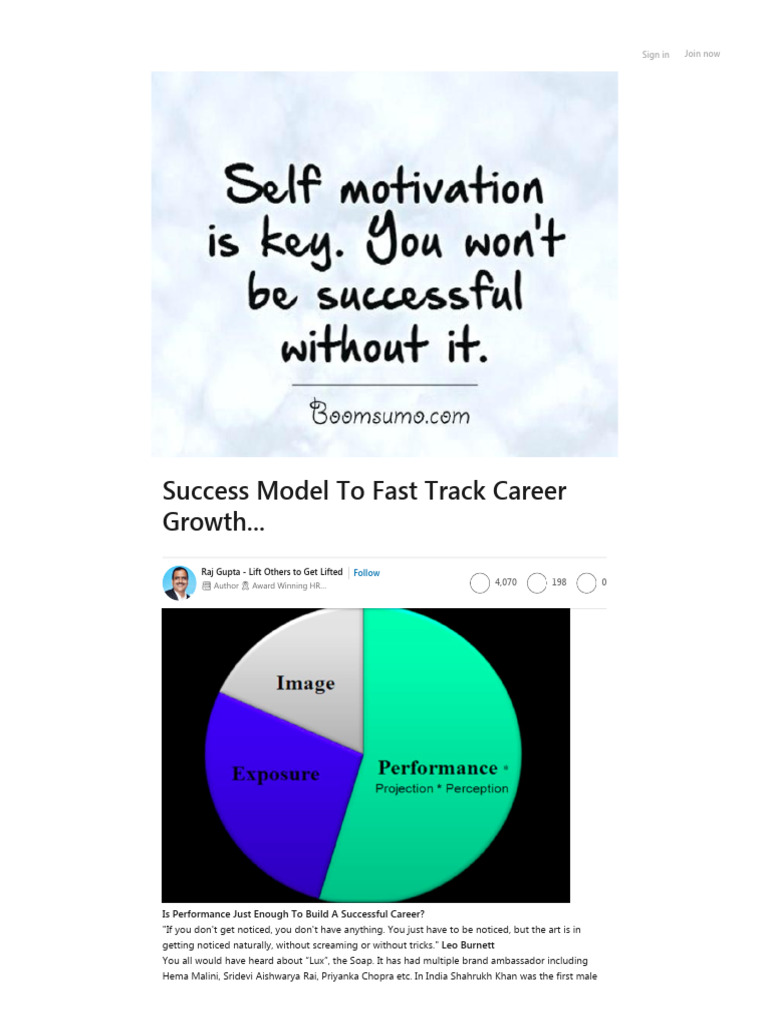 Success Model To Fast Track Career Growth.. | PDF