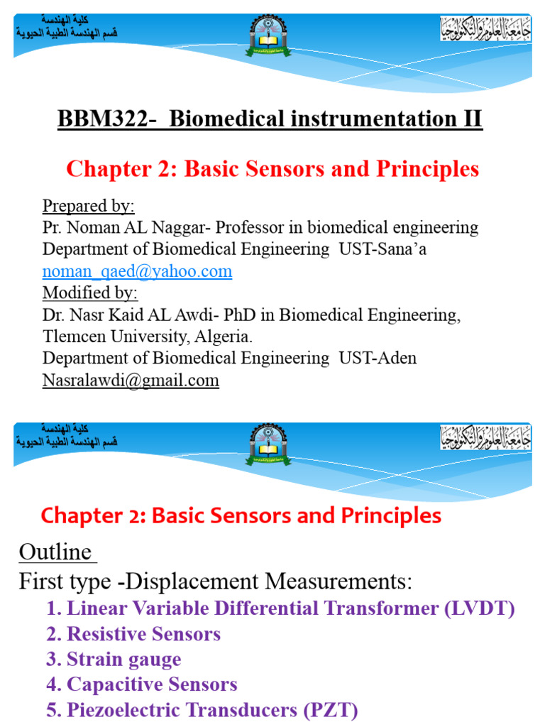 Chapter 2 Basic Sensors and Principles-1 | PDF | Capacitor | Inductor