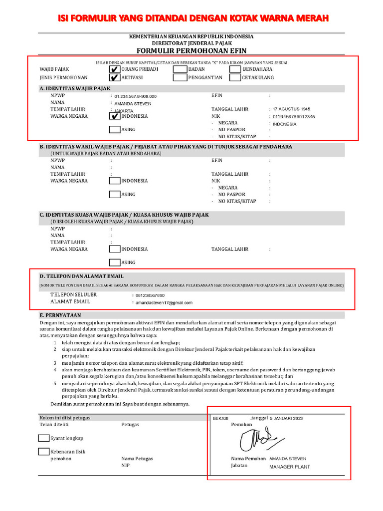 Contoh Lampiran Email Permohonan Efin | PDF