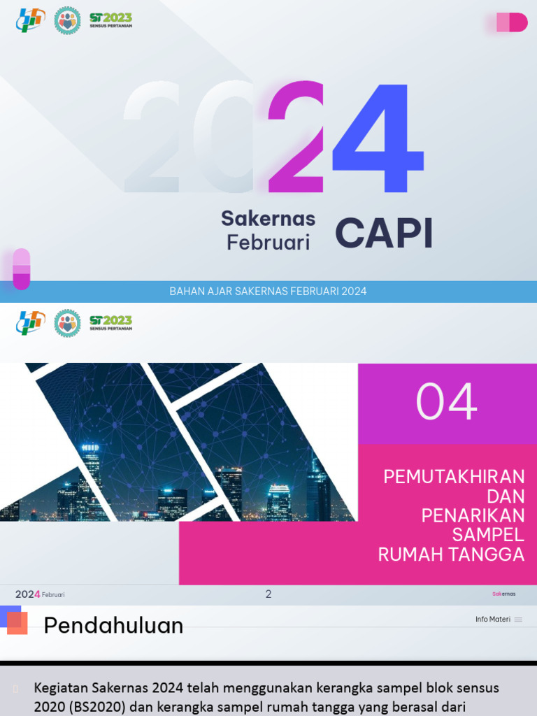 03 CAPI - Pemutakhiran Dan Penarikan Sampel Sakernas Februari 2024 (Perbaikan Pelatihan Innas) | PDF