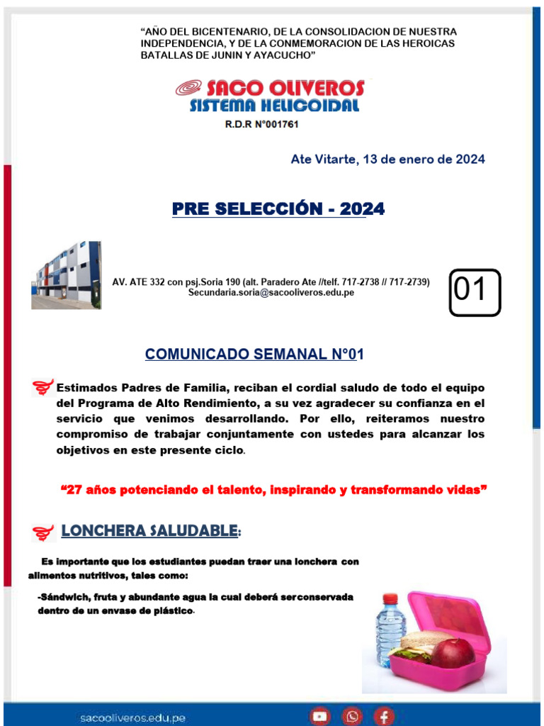 COMUNICADO. #01 o | PDF