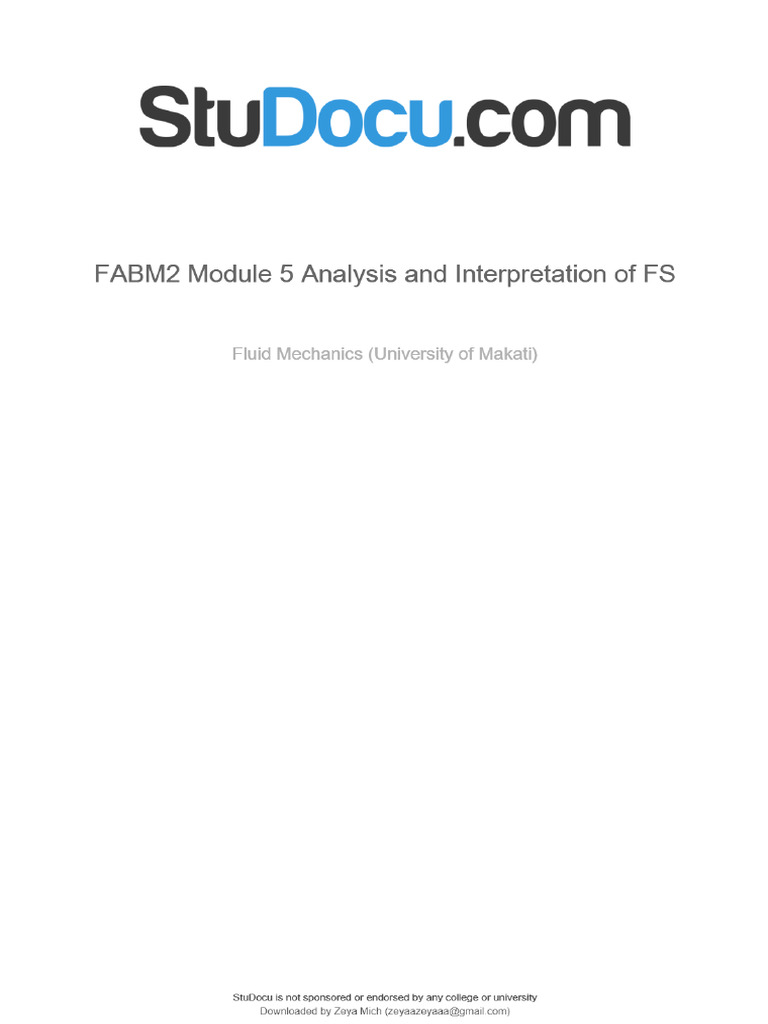 Fabm2 Module 5 Analysis and Interpretation of Fs | PDF