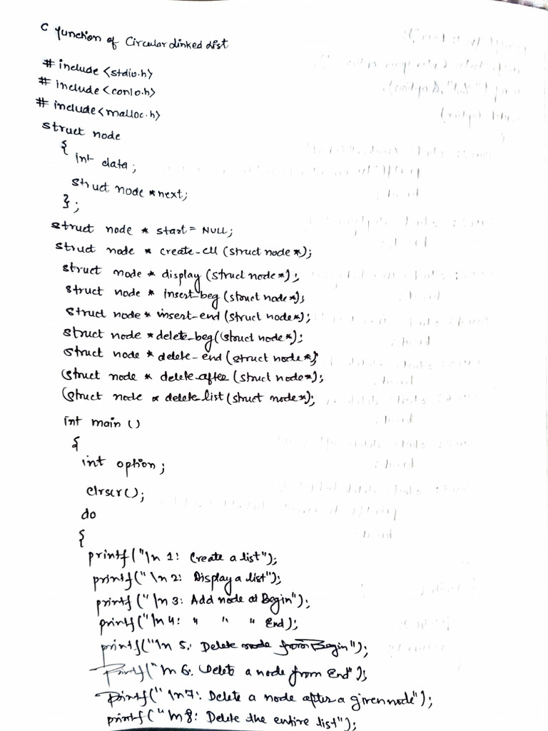 C Function Circular Linked List | PDF