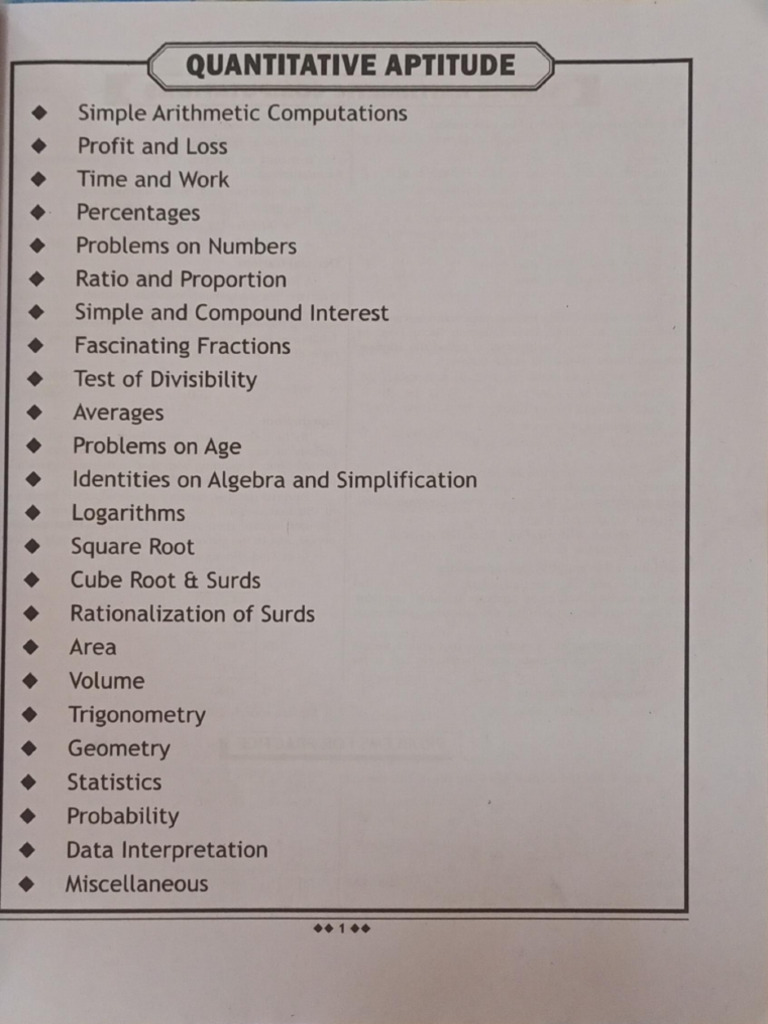 Tancent Quantitative Aptitude 1 | PDF