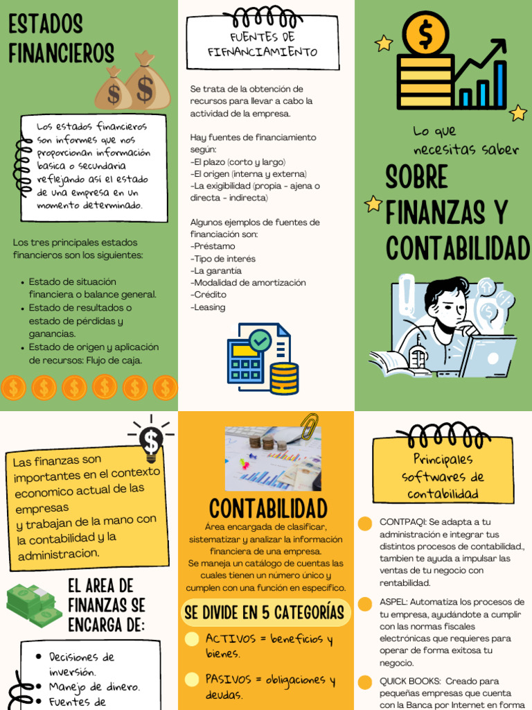 Tríptico finanzas y contabilidad | PDF | Contabilidad | Business