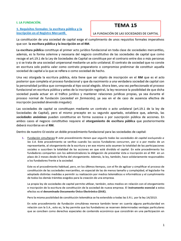Constitución de Sociedades de Capital | PDF | Negocios | Derecho