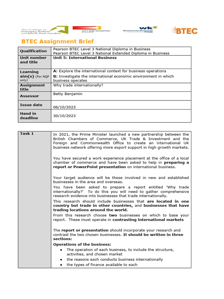 International Business Assignment 1 Pdf