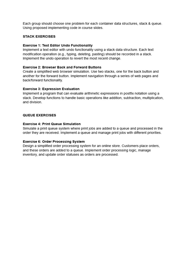 Stack Queue Exercises Pdf 