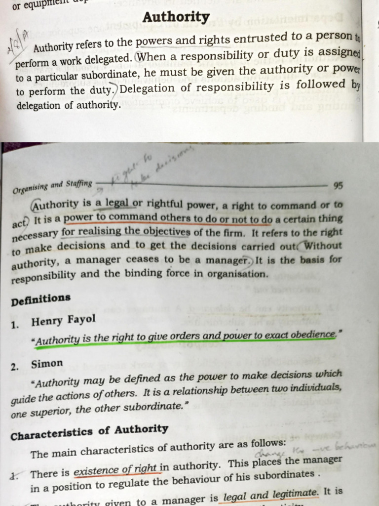 authority and delegation simple notes | PDF