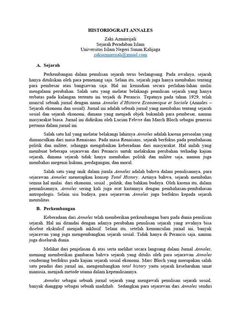 Historiografi Annales | PDF