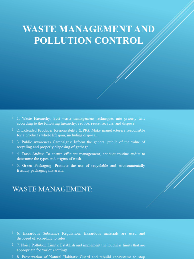 Waste Management and Pollution Control Strategies | PDF | Waste | Recycling