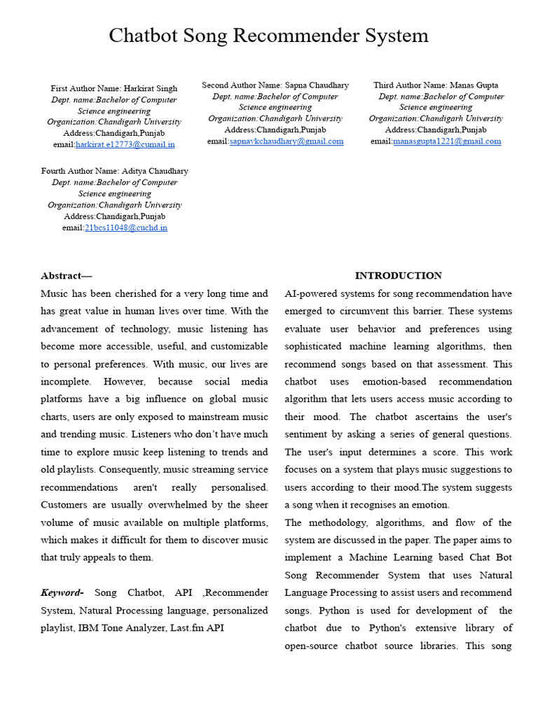 Chatbot Review Paper | PDF | Computing | Software