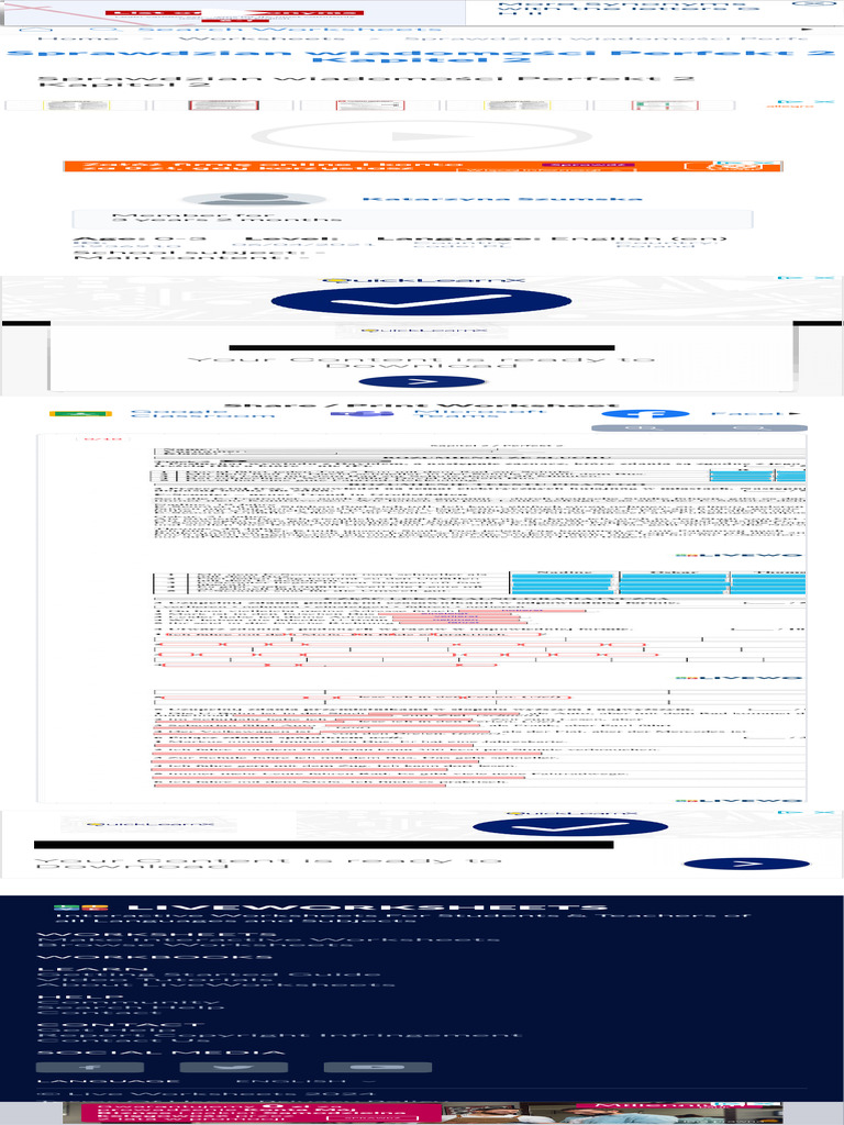 Sprawdzian Wiadomości Perfekt 2 Kapitel 2 Online | PDF