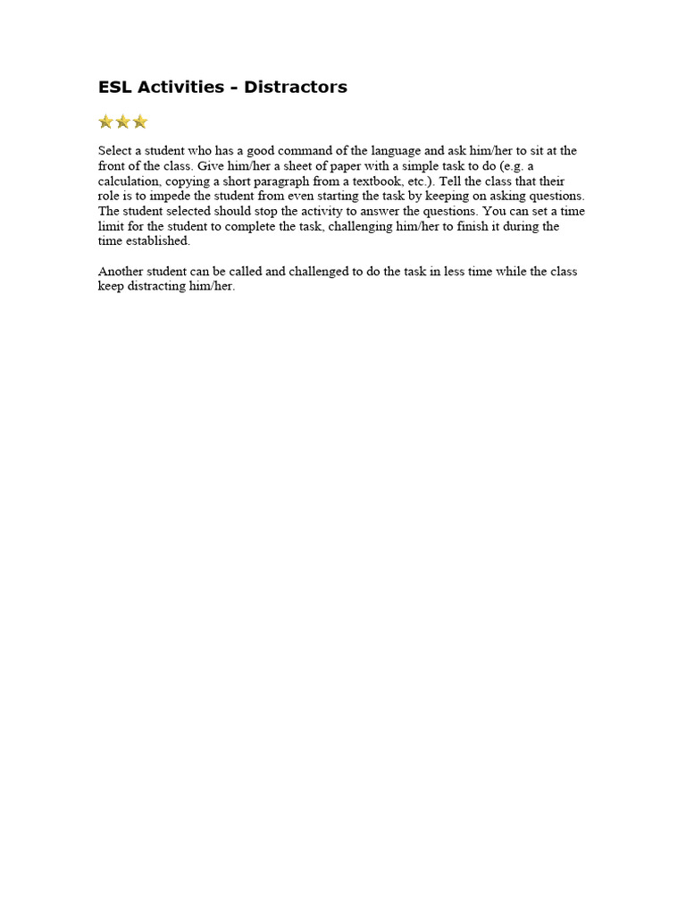 Distractors - Asking Questions | PDF