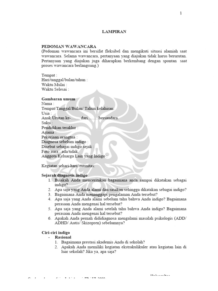 Contoh Pedoman Wawancara | PDF