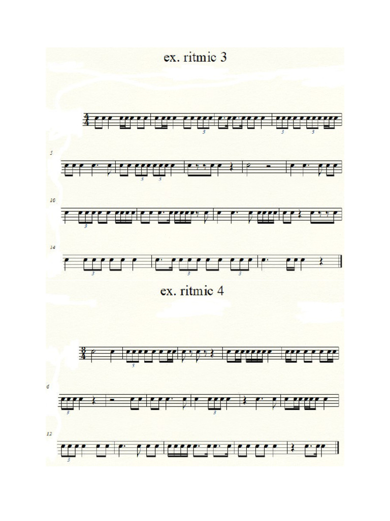Ex. Ritmice - CL 2 - Nr. 3-4 | PDF