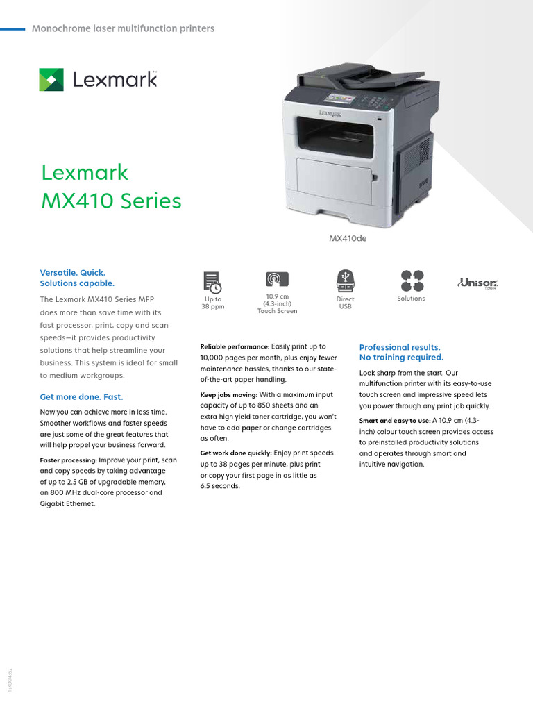 Lexmarkmx 410 de | PDF | Printer (Computing) | Image Scanner