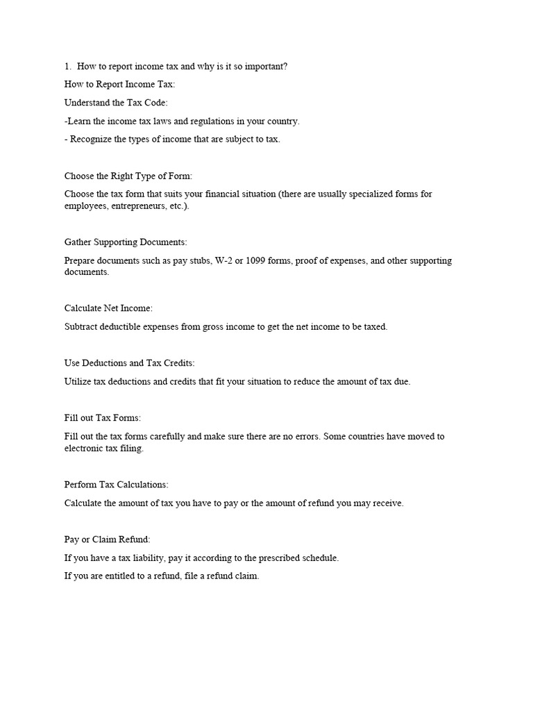 Income Tax Reporting Guide and Importance | PDF | Taxes | Capital Gains Tax