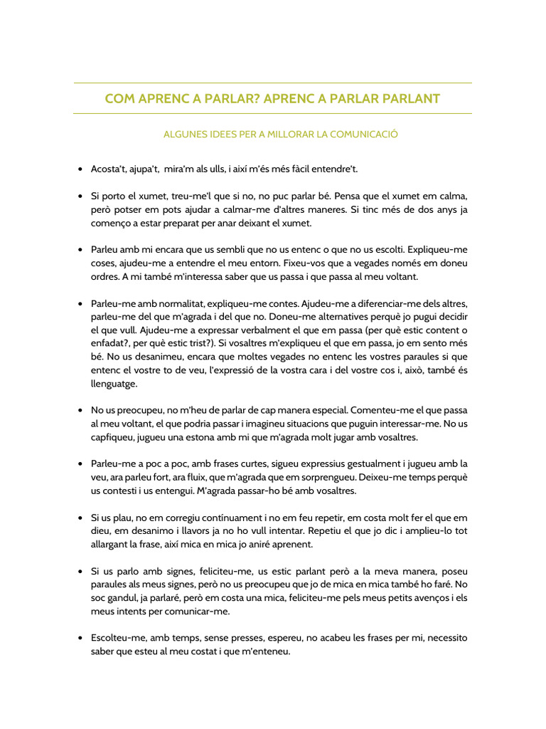 Com Aprenc A Parlar | PDF