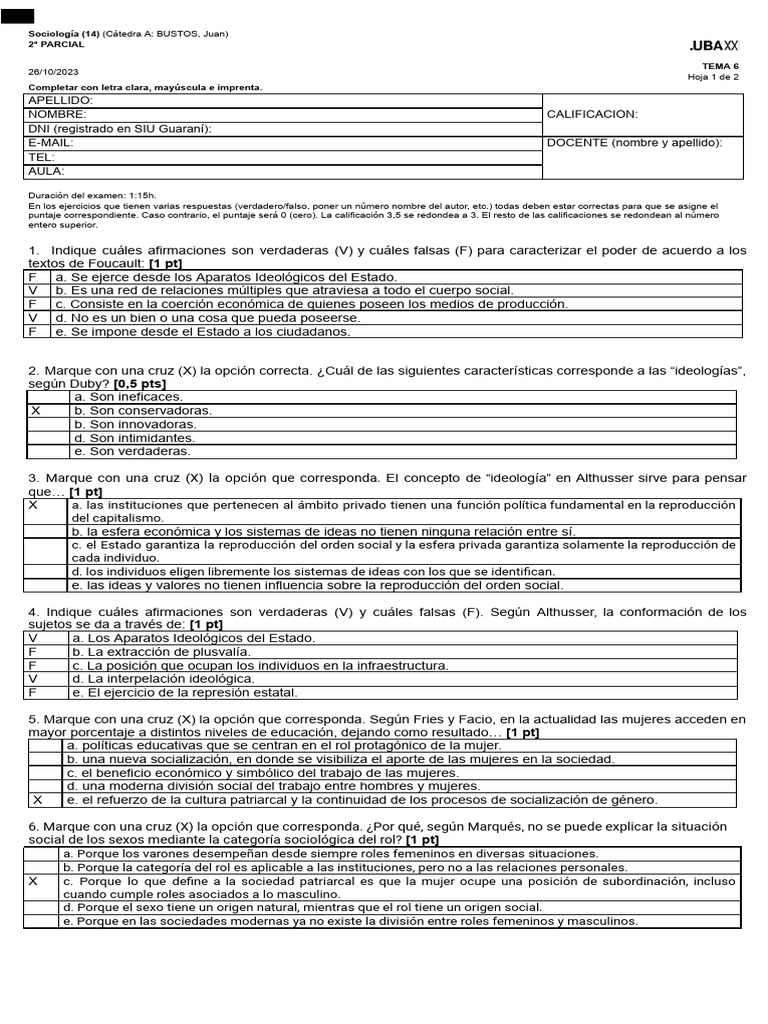 Tema6 2° Parcial 2c23 | PDF | Mujer | Socialización