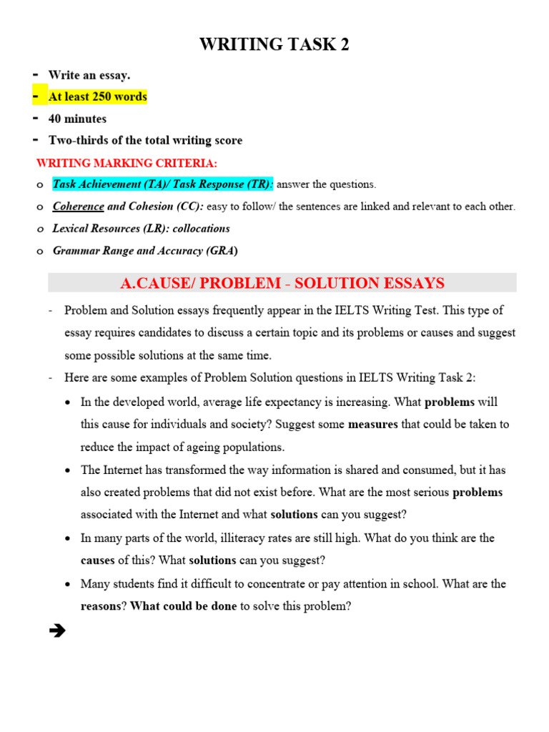AV7 - DAY 28 - Writing Task 2 - Problem Solution Essay | PDF | Hunger ...