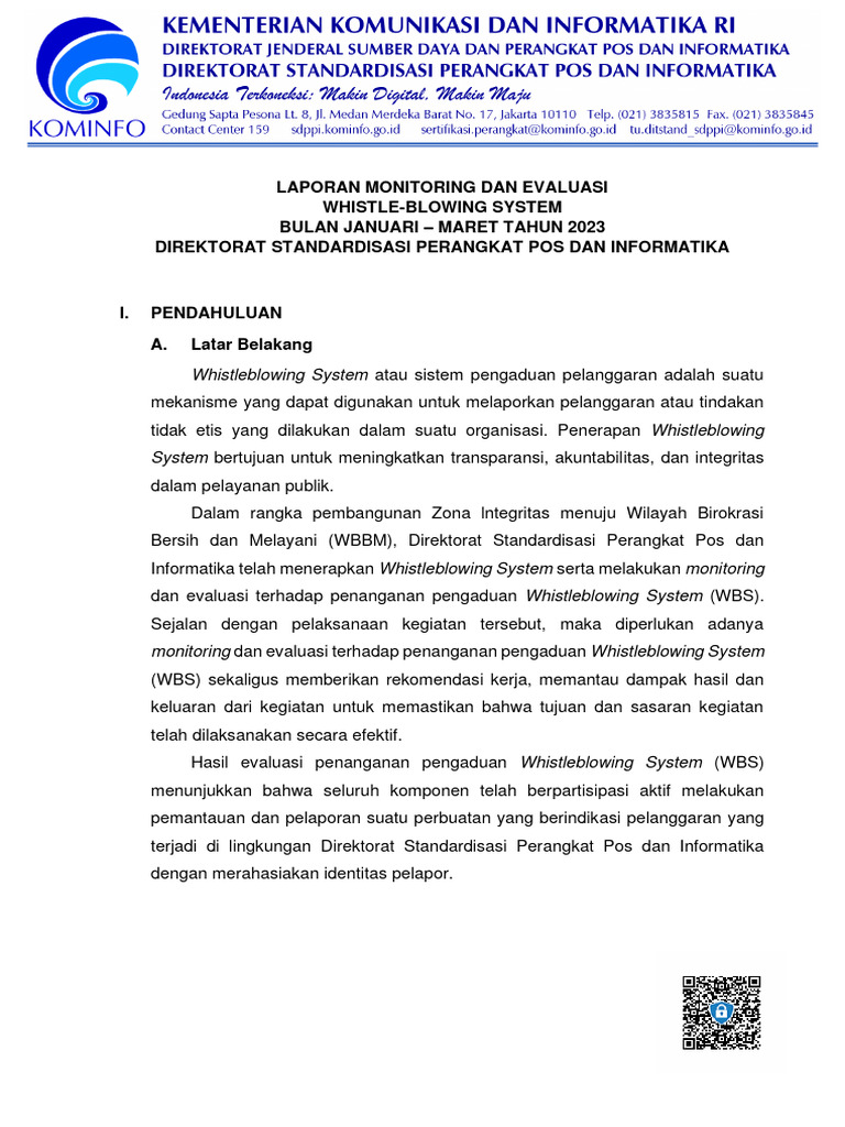 Laporan Monev WBS Q1 2023.pdf-Noaudit | PDF