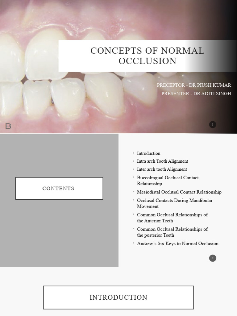 Concepts of Normal Occlusion | PDF | Orthodontics | Dentistry Branches